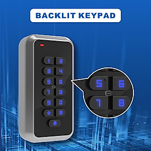 UHPPOTE RFID Door Access Control Keypad Card Reader 125KHz Waterproof with Wiegand 26 bit Interface