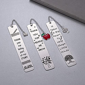 3 Pack Teacher Metal Bookmark, Book Lover Reading Gifts, End of Term Teacher Appreciation Thank You Gift Nursery Preschool School