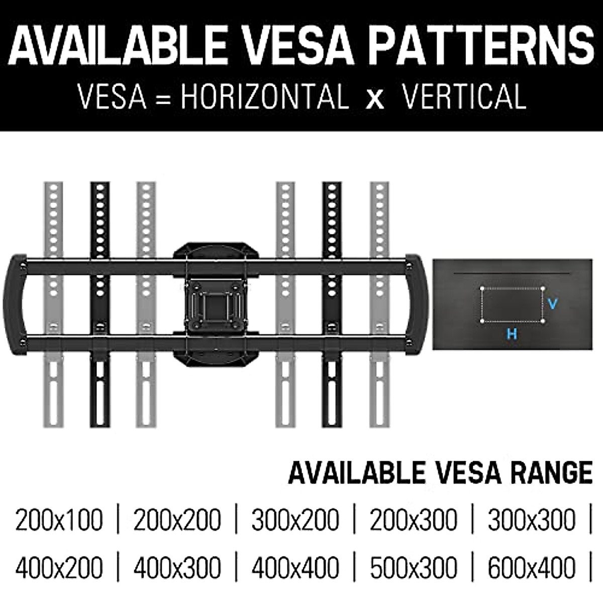 Mounting Dream TV Mount for Most 42-75 inch Flat Screen TVs Up to 100 lbs, Full Motion TV Wall Mount with Swivel Articulating 6 Arms, TV Wall Mounts Fit 12'', 16” Wood Studs, Max VESA 600x400mm