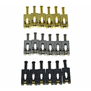KAISH Pack of 6 Modern Electric Guitar Tremolo Bridge Roller Saddles for Strat or Tele Guitars Black