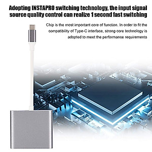 Type C to HDMI Hub Adapter Multi-Function 3 in 1 Hub Type C to HDMI Output HD Converter Adapter Dock Station(Gray)