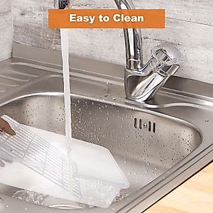 YAYODS 6 Pack Food Storage Containers for Fridge Plastic Refrigerator Storage Containers with Removable Drain Plate and Lid, Stackable Freezer Food Storage Containers for Fruits, Vegetables, Meat