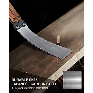 EHOPHNA Hand Saw, 5.5 Inch Mini Woodworking Tools with SK-85 Steel, Portable Folding Saw 13/14 TPI Double Edges, Christmas Gadgets Gifts for men (Silver)