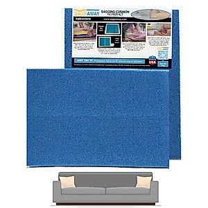 SagsAway Large 2 Piece 1.5in Thick Cushion Insert Kit for Immediate Lasting Support of 1 Saggy Seat. Two13x17in Pieces of Military Grade Foam Adds Thickness, Delays Replacing Sofa