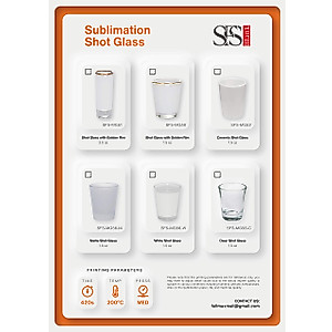 12 Pieces Blank Sublimation Shot Glasses 1.5 ounces White Patch Heat Thermal Transfer Dye Craft Tequila