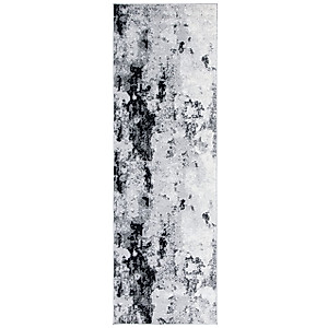 SAFAVIEH Adirondack Collection Runner Rug - 2'6" x 12', Grey & Black, Modern Abstract Design, Non-Shedding & Easy Care, Ideal for High Traffic Areas in Living Room, Bedroom (ADR134Z)
