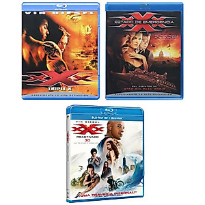 XXX 3-Movie Blu-ray Collection: XXX (Vin Diesel, Blu-ray) / XXX: State of the Union (Ice Cube, Blu-ray) / XXX: The Return of Xander Cage (Vin Diesel, Blu-ray 3D + Blu-ray) [Spanish Artwork]