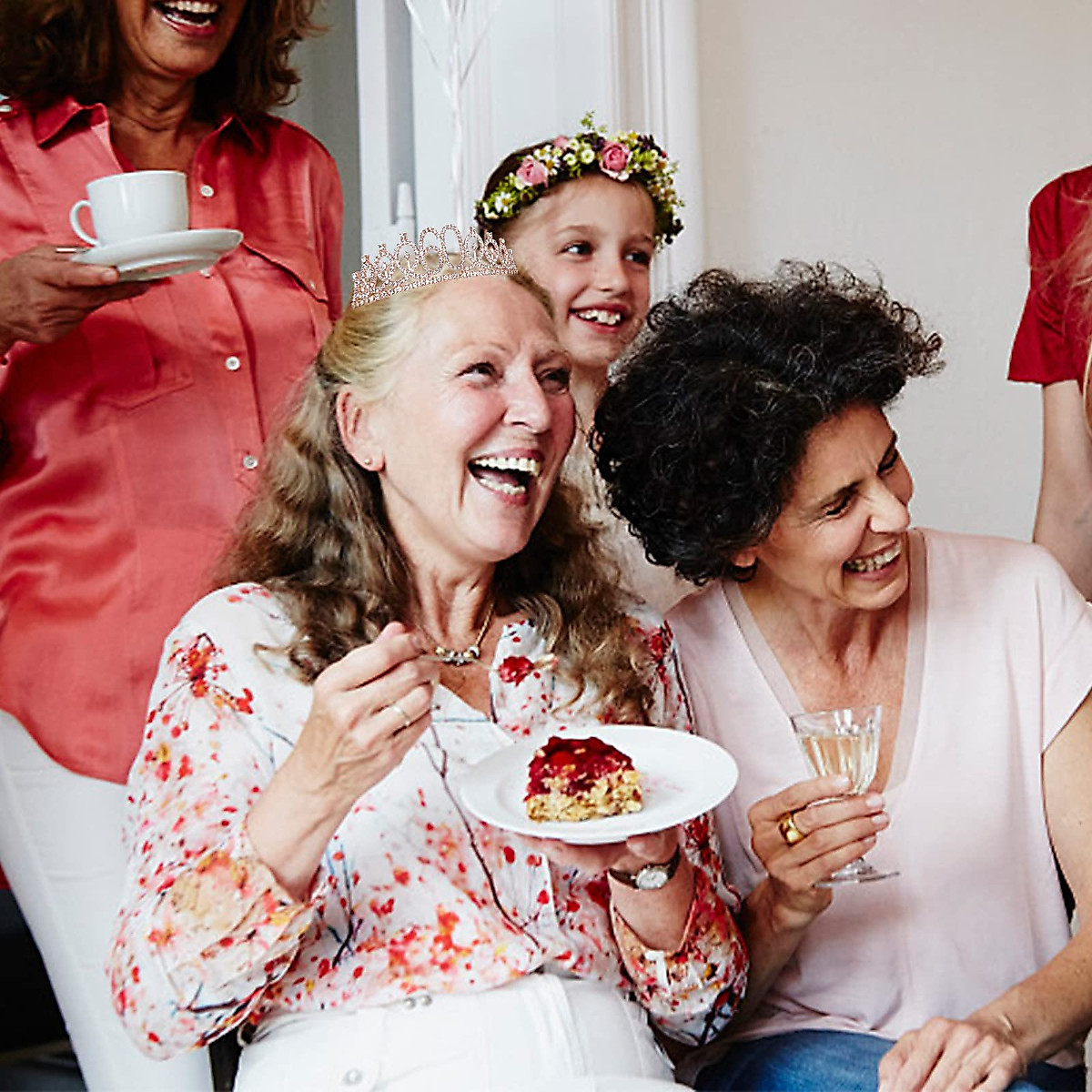 CIEHER 60th Birthday Gifts for Women,60 Birthday Crown + 60 & Fabulous Sash,60th Birthday Decorations Women,60th Birthday Cake Topper