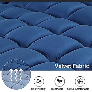 EBELLO 3 in 1 Convertible Sleeper Sofa Bed, Modern Velvet Loveseat Futon Couch Pullout Bed with Side Storage Pockets & Pillows, Small Love Seat Lounge Sofa Bed for Small Space, Living Room