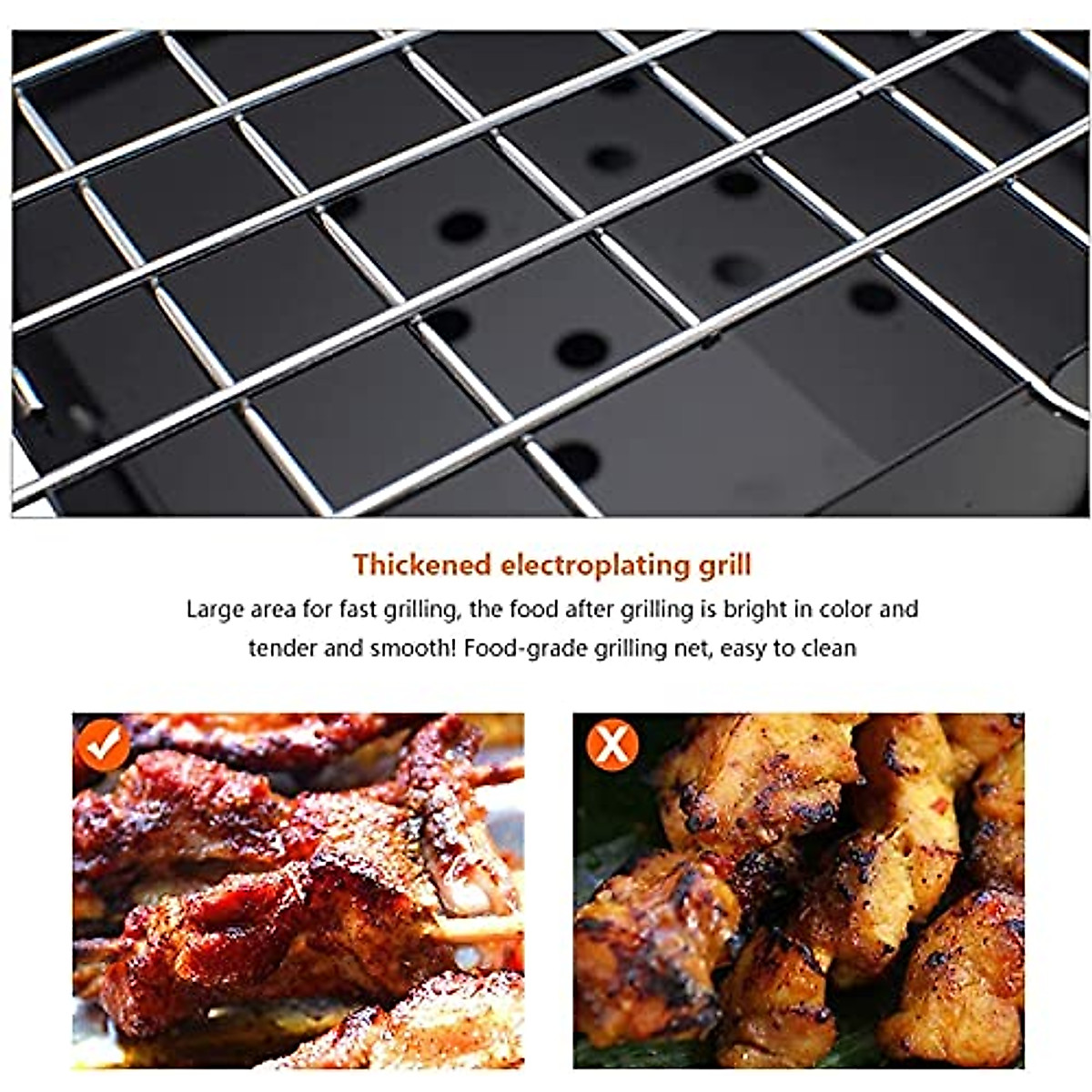 ATAAY Barbecue tool set Outdoor Charcoal Grill, Stainless Steel Barbecue Tool Kits with Square Design Suitable for Outdoor Campers Barbecue Lovers Travel Parks Beaches Wild