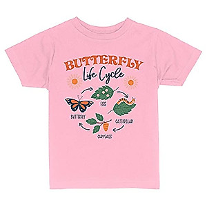 Butterfly Life Cycle Toddler Kids T-Shirt 5T Light Pink