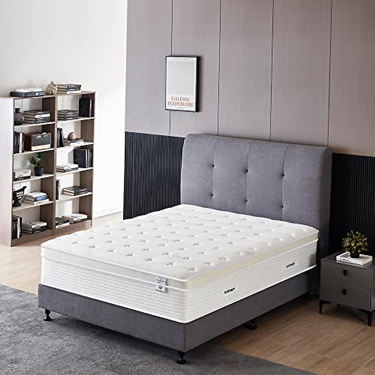 Full Size Mattress - 14 Inch Cool Memory Foam & Spring Hybrid Mattress with Breathable Cover - Comfort Plush Euro Pillow Top - Rolled in a Box - Oliver & Smith