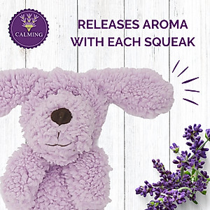Aromadog Rosewood Calm Fleece Flattie Dog Toy, with Calming Lavender Blend Essential Oils