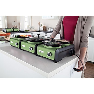 Crock-Pot SCCPMD1-GR Hook Up Double Oval Connectable Entertaining System, 1-Quart, Metallic Sage