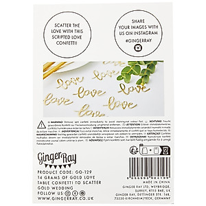 Ginger Ray Gold Scripted Wedding Love Table Confetti Scatter Decoration