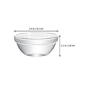 Housoutil 10 Packs 45ml/1.5oz Stackable Food Prep Bowl, Multipurpose Clear Glass Serving Bowls, Glass Stackable Dessert Bowls Set Dishware Safe for Kitchen Prep, Dessert, Dips, Candy