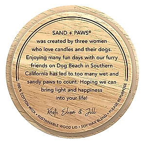 Sand + Paws Scented Candle - Sage & Sea Salt - Additional Scents and Sizes –Luxurious Air Freshening Jar Candles Neutralize pet Odors and Enhance Home décor – 100% Cotton Lead-Free Wicks - 12 oz