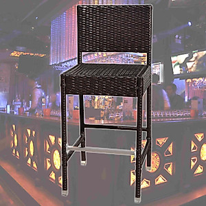 Strong Camel Dark Coffee Wicker Barstool Indoor Outdoor Patio Furniture All Weather Bar Stool