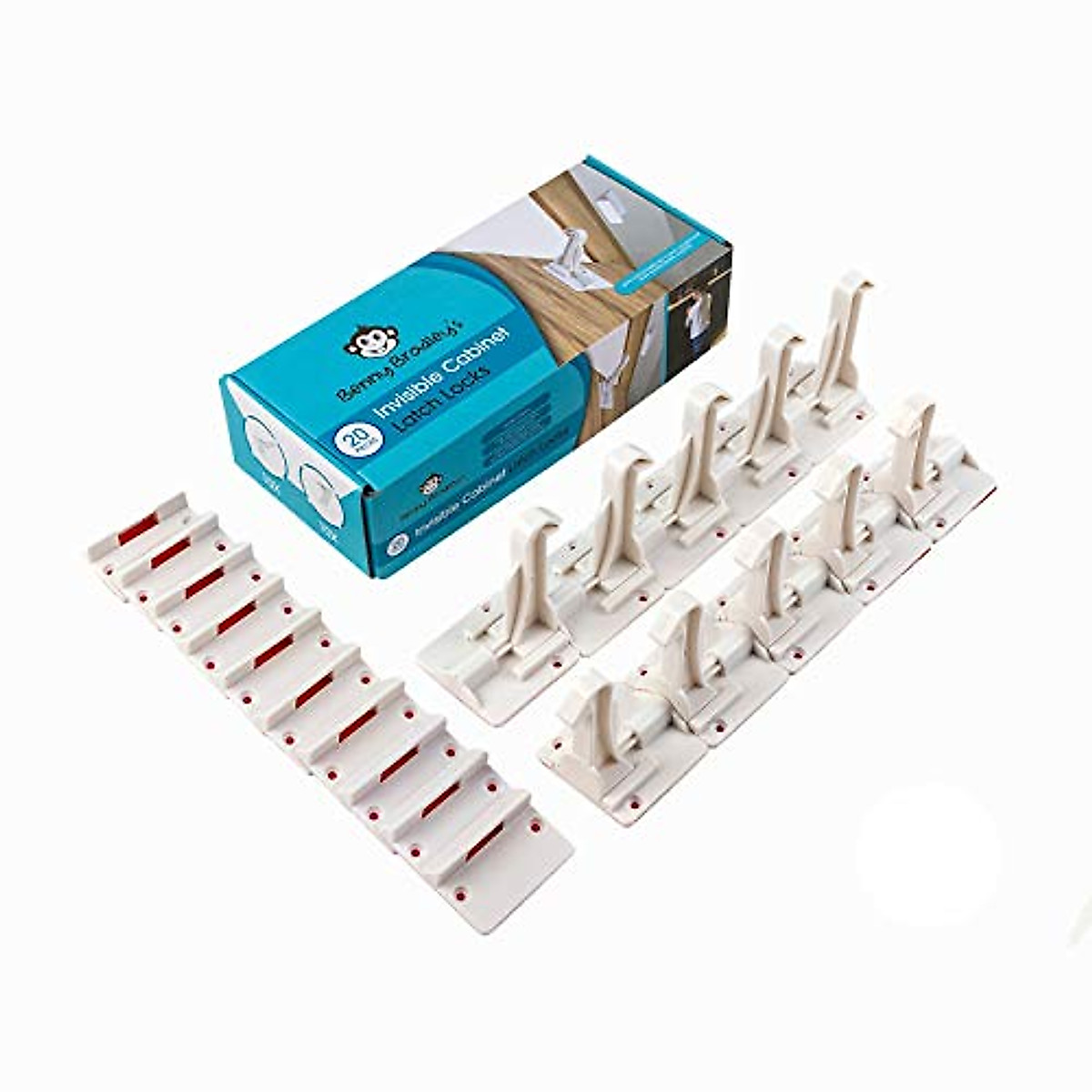 Upgraded Invisible Baby Proofing Cabinet Latch Locks (10 Pack) - No Drilling or Tools Required for Installation, Works with Most Cabinets and Drawers, Works with Countertop Overhangs, Highly Secure