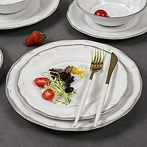 Melamine Dishes Dinnerware Sets - 12pcs Melamine Dinner Plates, Salad Plates and Bowls, for Everyday Use