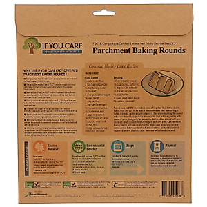 If You Care Parchment Paper Rounds for Baking Cakes, Pies, Tarts – Pack of 24 Circle Liners - Unbleached, Chlorine Free, Greaseproof, Silicone Coated – 9 Inch Diameter