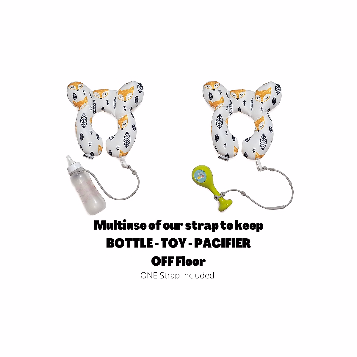 Little Bums Infant Neck Support, u-Shape Travel Pillow (Unicorn)