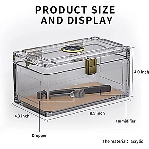 TISFA Acrylic Cigar Humidor with Humidifier and Hygrometer, Desktop Cigar Case Box That can Hold About 15-20 Cigars (S)
