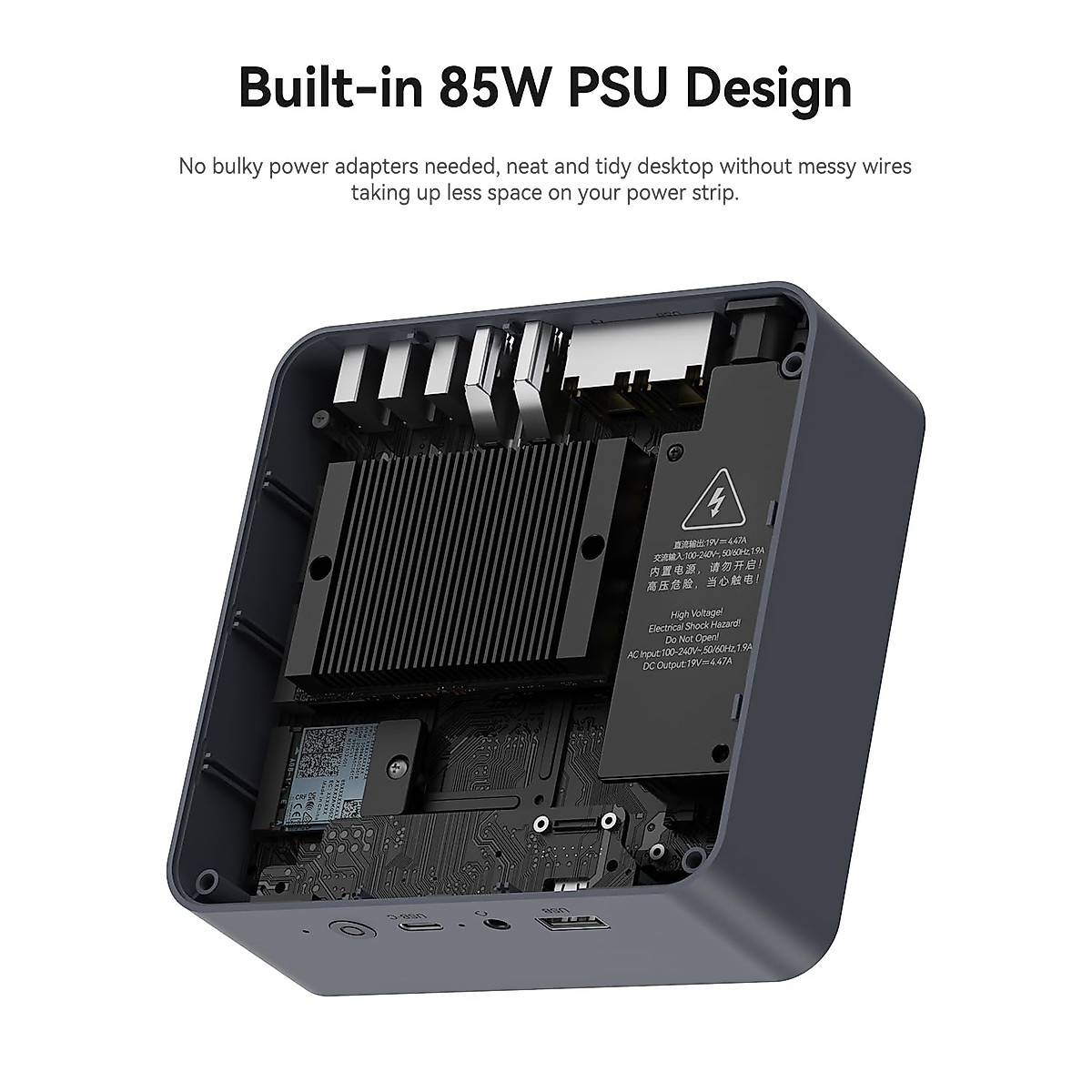 Beelink EQi12 Mini PC, Intel Core 1220P (up to 4.4GHz) 10C/12T, Mini Computer 24GB LPDDR5 5200MHz 500GB PCIe4.0 SSD, Dual HDMI Display 4K 60Hz/WiFi6/BT5.2/HTPC/NPU/AI/Built-in PSU