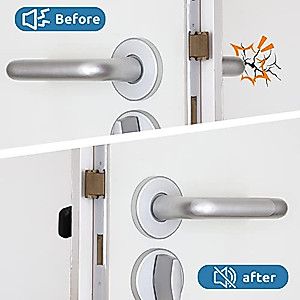 Door Stoppers Wall Protector,6pcs Silicone Doorknob Guard Wall Protector Self-Adhesive Door Handle Bumpers Protector for Home Office Walls