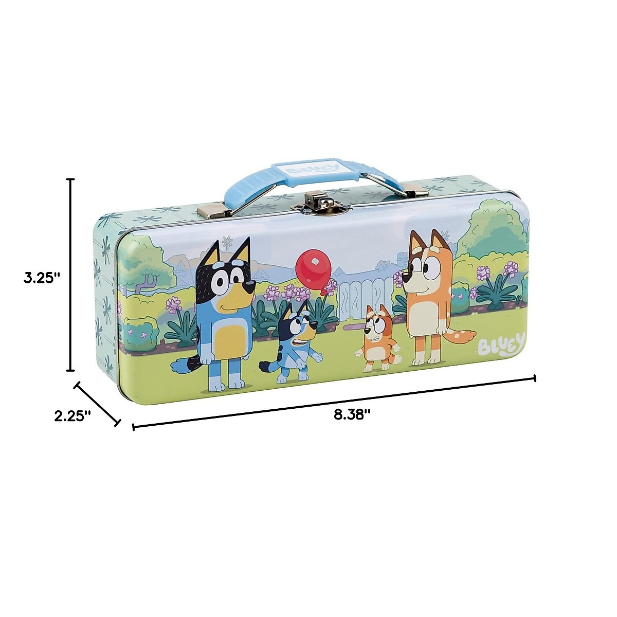The Tin Box Company Bluey Pencil Box with Handle Clasp & Hinge, Model: 479407-12