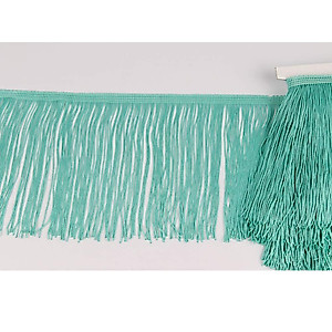 Heartwish268 Fringe Trim Lace Polyerter Fibre Tassel 6inch Wide 10 Yards Long for Clothes Accessories Latin Wedding Dress DIY Lamp Shade Decoration Black White Red(Pea Green)