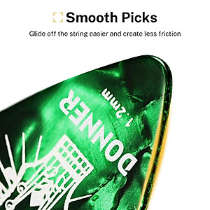 Donner Guitar Picks Celluloid 16 Pack for Acoustic Guitar Electric Guitar Ukulele,Includes Thin,Medium, Heavy & Extra Heavy Picks with Case