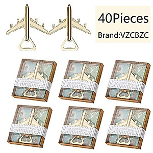 40PCS Airplane Bottle Opener for Wedding Favors Air Plane Travel Beer Bottle Openers for Guests,Party Souvenirs or Decorations