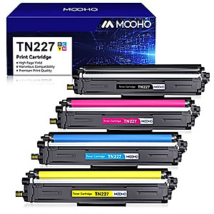 Mooho Compatible Toner Cartridge Replacement for Brother TN227 TN-227 TN227BK TN223 TN223BK/C/M/Y for MFC-L3770CDW HL-L3270CDW HL-L3290CDW MFC-L3710CW Toner Printer (TN-227BK/C/M/Y High Yield 4 Pack)