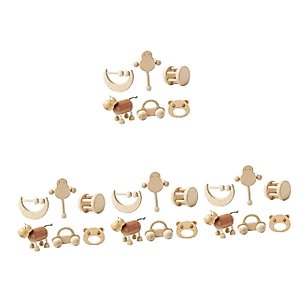 Kisangel 24 Pcs Newborn Baby Hand Bell Toddler Hand Rattle Hand Rattle Toy Lovely Rattle Wooden Hand Rattle Toddler Toy Baby Plaything Musical Instrument Baby Hand Rattle Baby Toy