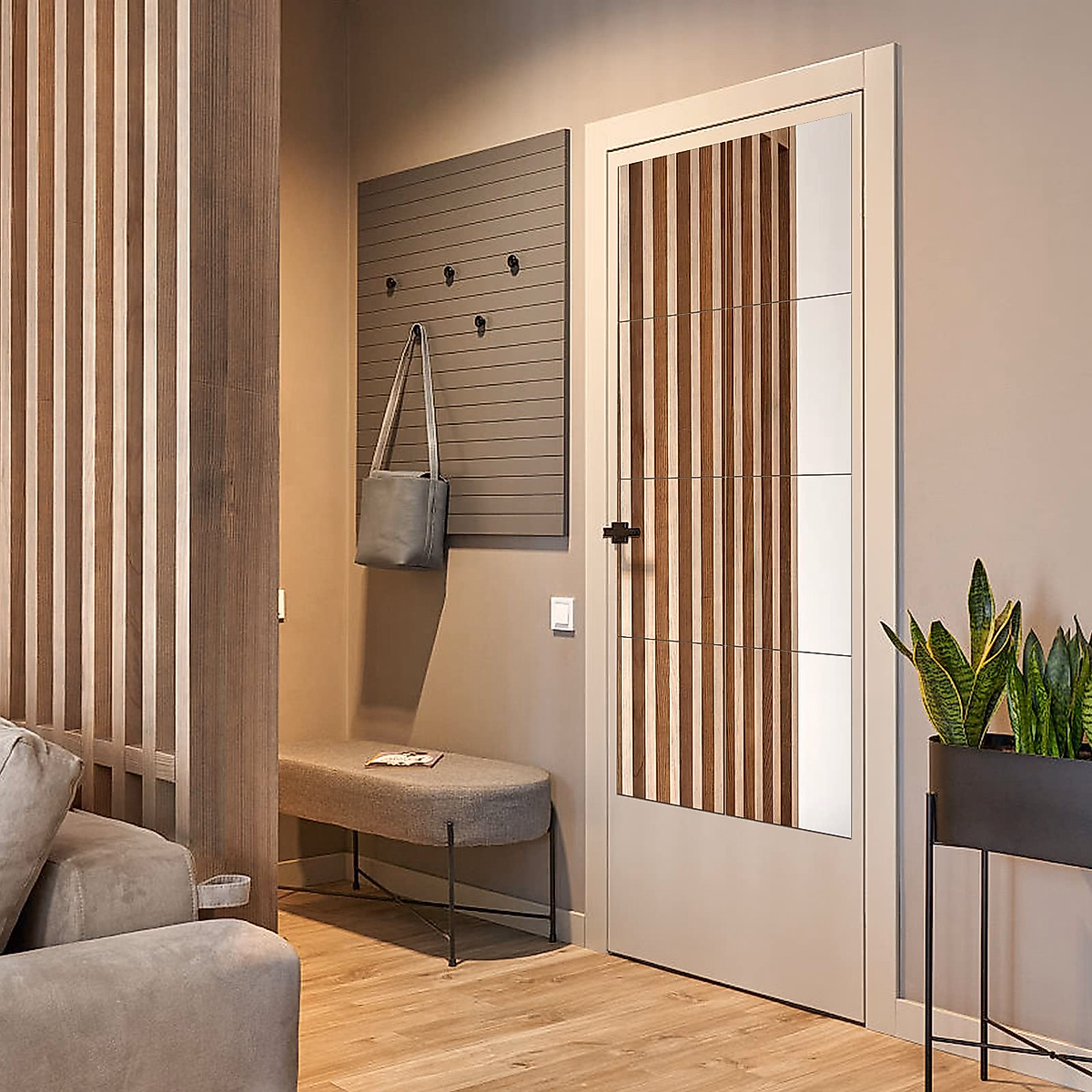 FOLUVUR Full Length Square Mirror with Sticker, 12x12, 8PCS, Wall Mount, Home Mirror