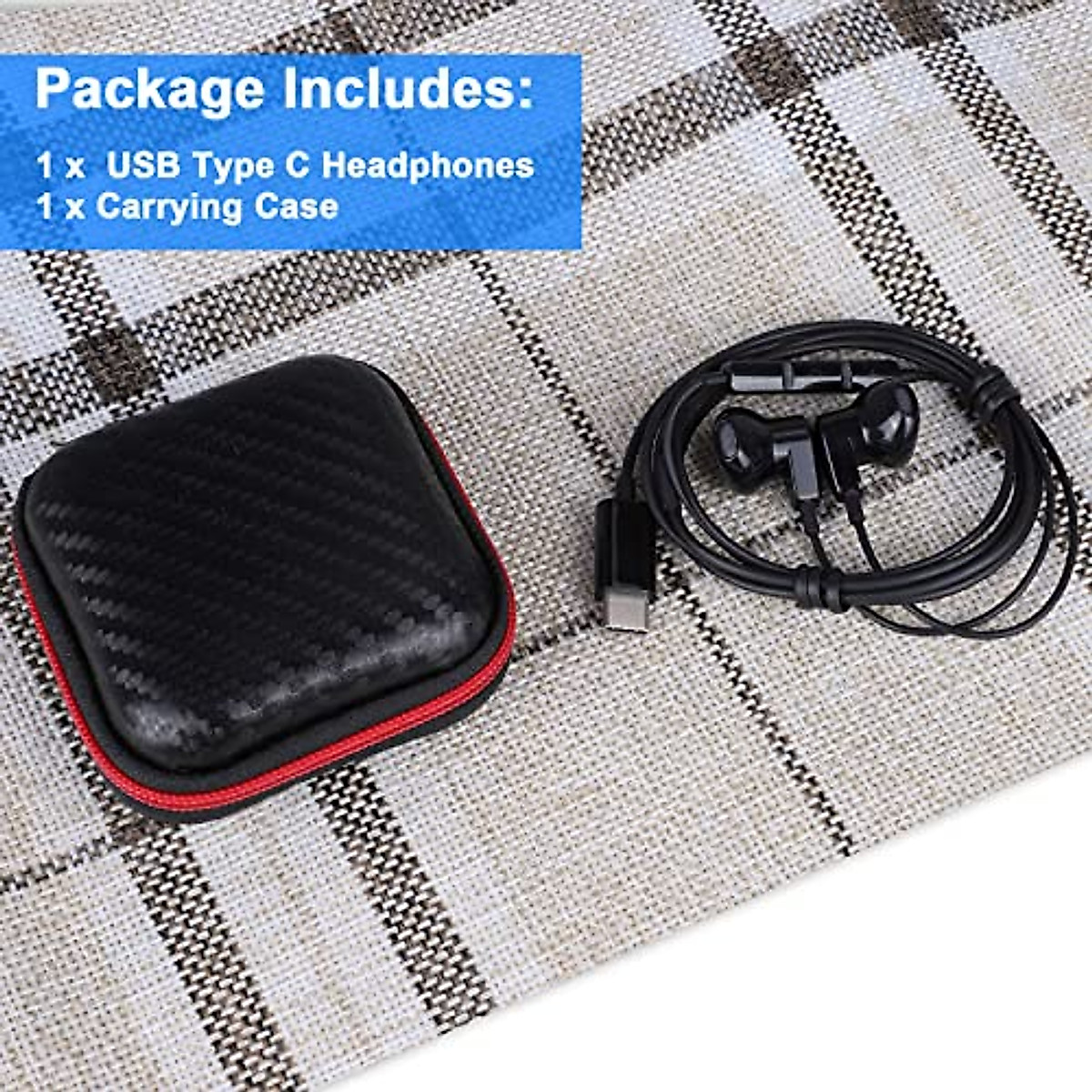 TITACUTE USB C Headphones for Samsung S23 Ultra S22 S21 S20 A53 Galaxy Z Flip Fold Digital Type C Earphone with Mic Noise Canceling Wired Earbuds for iPad 10 Pro Air Mini Pixel 7 6 6a OnePlus 11 Black