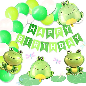 LaVenty Frog Birthday Decoration Frog Balloon Frog Birthday Party Supplies Reptile Birthday Party Decorations Frog Princess Party Decoration Garden Birthday Decoration