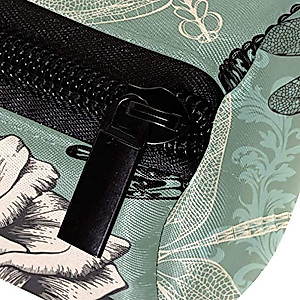 Vintage Rose Butterflies and Dragonflies Pencil Bag Pen Case Stationary Case Pencil Pouch Desk Organizer Makeup Cosmetic Bag for School Office