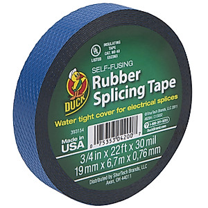 Duck Brand Rubber Splicing Tape, 3/4-Inch by 22 Feet, Single Roll, Black (393154)