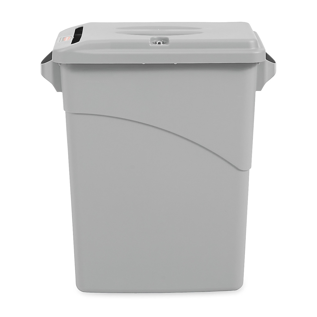 Rubbermaid Commercial Slim Jim Confidential Document Trash Can with Lid, 16 Gallon, Gray, FG9W2500LGRAY
