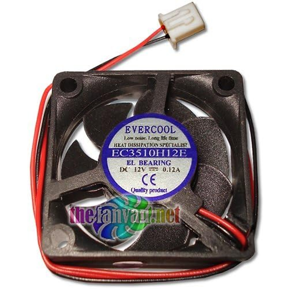 Evercool 35mm x 10mm 12 Volt Everlube Bearing Fan w/2 Pin 7mm Connector EC3510H12E Tivo Roamio