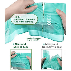 AYOTEE 3 Gallon Trash Bags with Drawstring, Biodegradable 2.6 Gallon Compostable Garbage Bags (125 Counts), Compostable Small Trash Bag,Small Garbage Bag for Bathroom，Bedroom, Kitchen