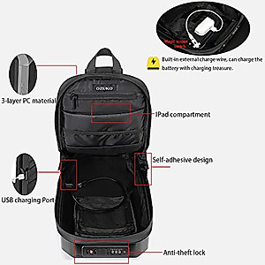 OZUKO Anti-Theft Sling Bag with LED Display, Waterproof Hard Shell Crossbody Shuolder Bag Travel Casual Daypack