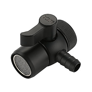 ROLYA Kitchen Sink Tap Water Filter Faucet Diverter Valve Aerator for Quick Push on 3/8 inch Tubing Replacement Part (3/8" Single Barb, Black)