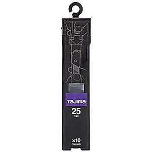 TAJIMA Utility Knives & Blades - 10-Pack (Heavy-Duty) 1" Razar Black Box Cutter Snap Blades with Premium Tempered Steel & Safety Blade Dispenser - CB65RBC
