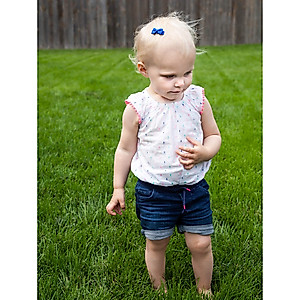 Baby Wisp 5 Tiny Tuxedo Bow Grosgrain Hair Clips Baby Girls Toddlers - Victorian Tea Gift Set