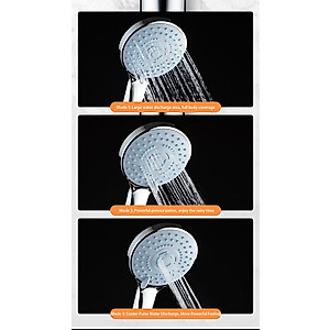 DIQIKA 3-mode Handheld Shower Head with Power Wash, 6.5FT Stainless Steel Hose, Wall Mount Bracket, Overhead Bracket for Bathroom, Kitchen, Pet Cleaning