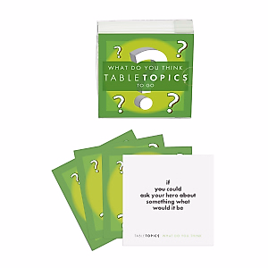 TableTopics What Do You Think To Go - 40 Conversation Cards for Kids, Fun Game for Quality Family Time Sharing Ideas, Delightful Stocking Stuffer