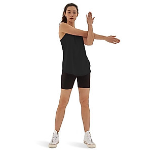 sissycos Women's Workout Racerback Tank Tops Loose Fit Sleeveless Athletic Shirts (Black, XX-Large)